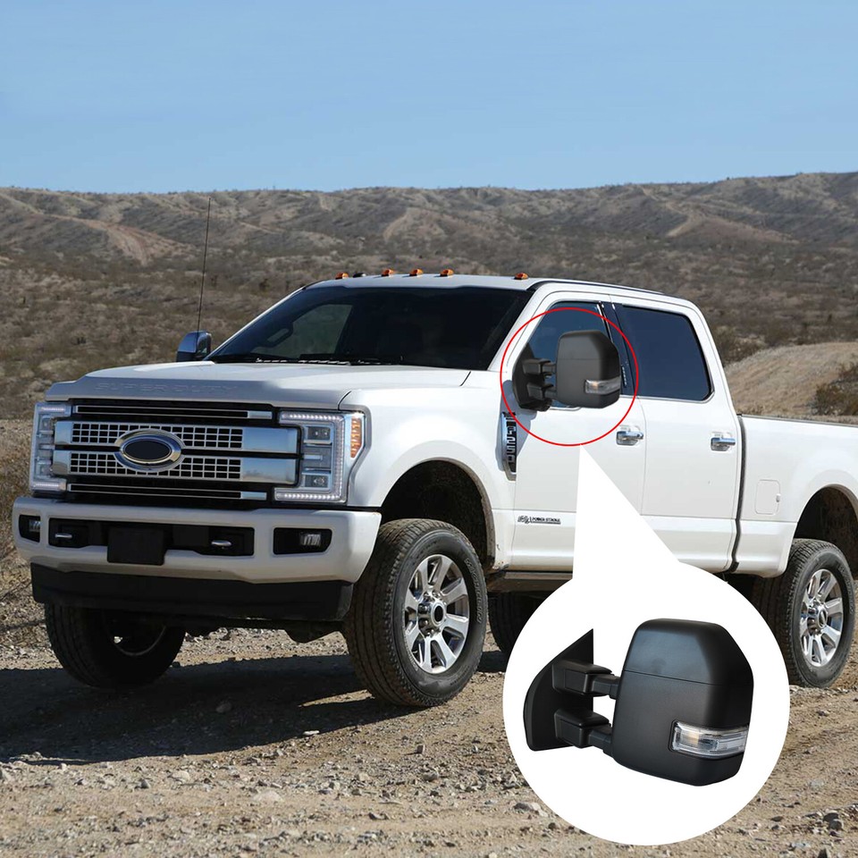Towing Mirrors For 2017-2020 Ford F-250 Super Duty Power Heated LED ...