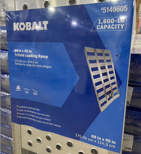 Kobalt Loading Ramp Aluminum Motorcycle ATV UTV (4 Wheel 1600 lbs max ...