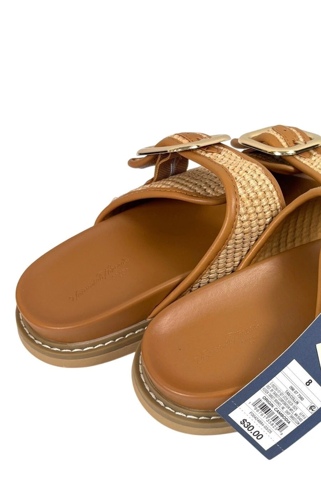 Universal Thread Raffia Double Buckle Slide Sandals - NWT - Women's ...