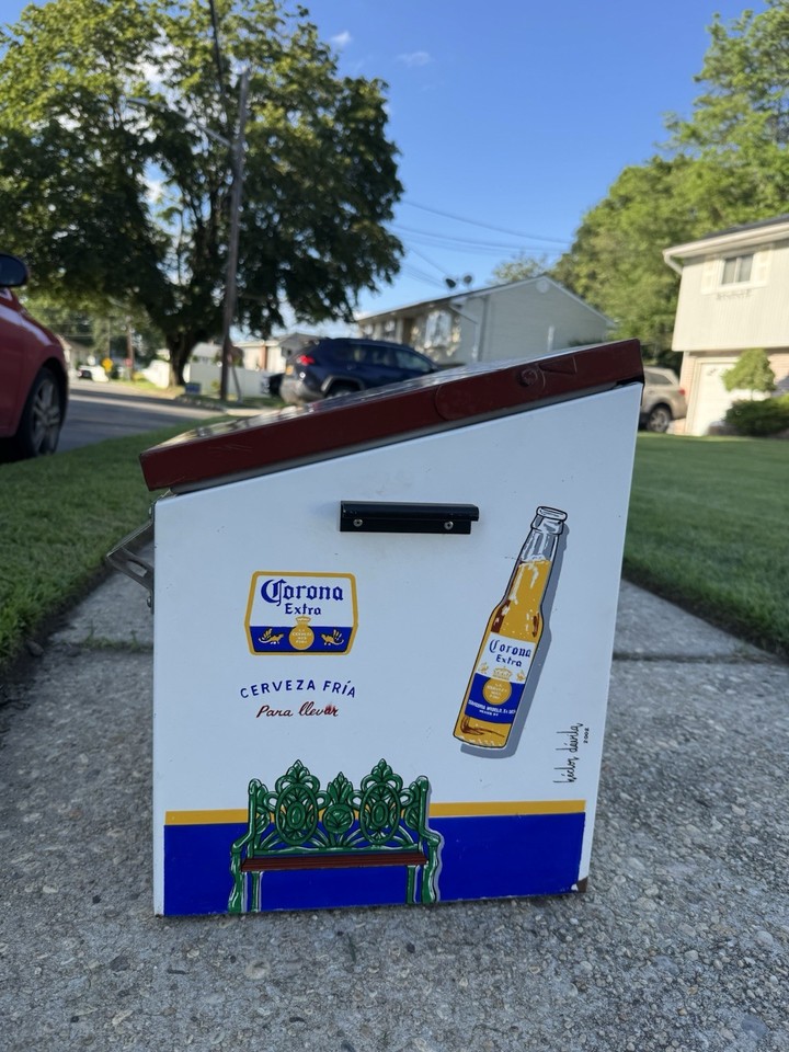 VINTAGE Corona Extra-Save Water Drink Beer Ice Chest Metal Cooler | eBay