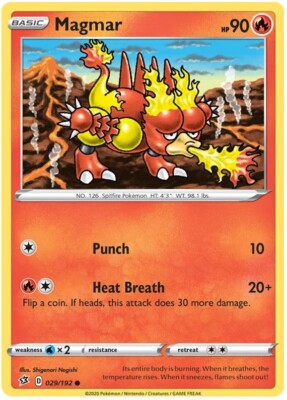 Magmar Pokemon TCG Card 029/192 | eBay