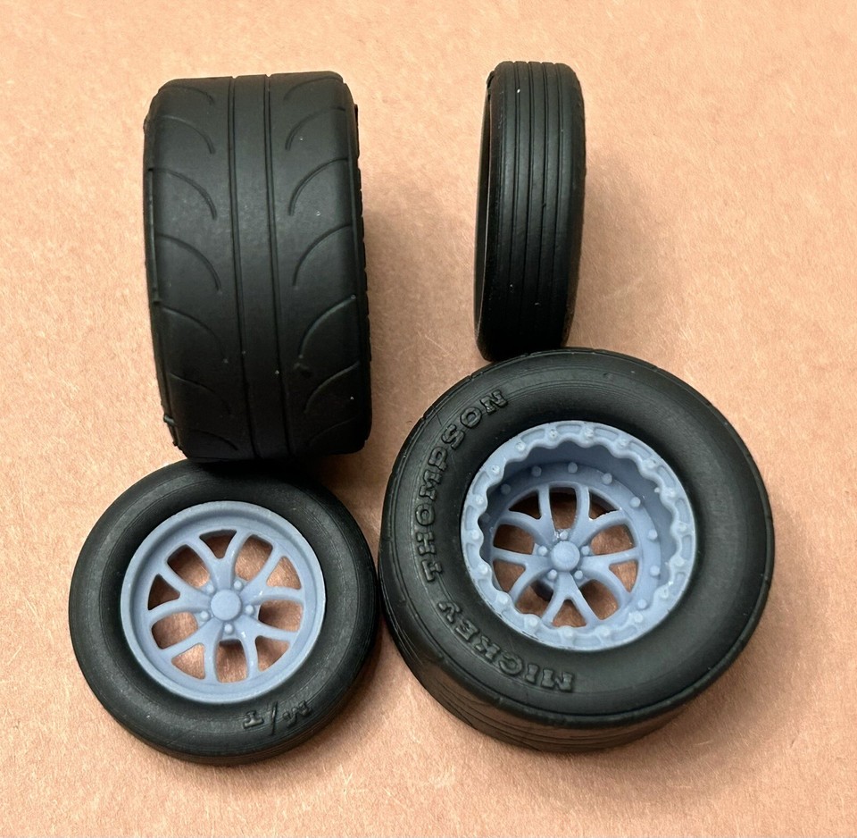 Resin 17/15 Scale inch Weld S76 Drag Wheels With Cheater Slicks 1/24, 1 ...