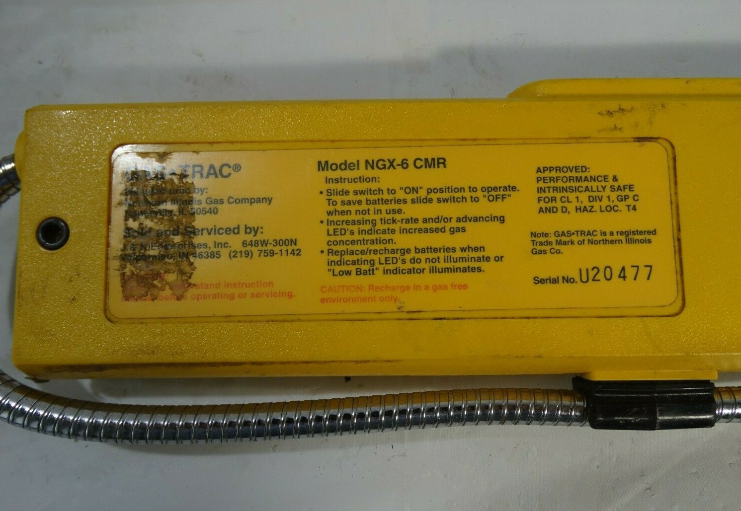 Gas Trac Combustible Gas Detector Model NGX-6 | eBay