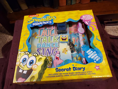 Spongebob Squarepants Secret Diary Set (Locking Diary, Sticker Sheets ...