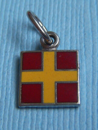 Vintage enamel signal flag letter R sterling charm | eBay