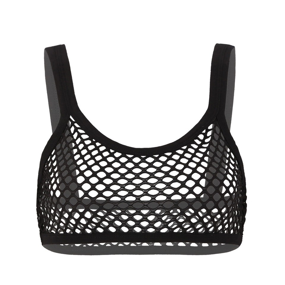 Women Exotic See-through Mesh Fishnet Bralette Bra Cami Lingerie Crop ...