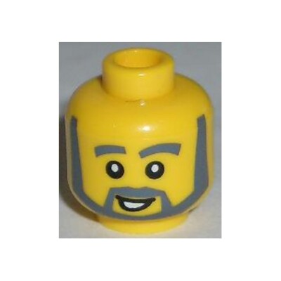 LEGO - Minifig, Head Beard w/ Thick Gray Eyebrows, Angular Beard ...