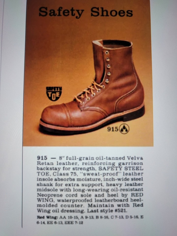 Discontinued Vintage Red Wing 915 Mens Boots Iron Ranger Style | eBay
