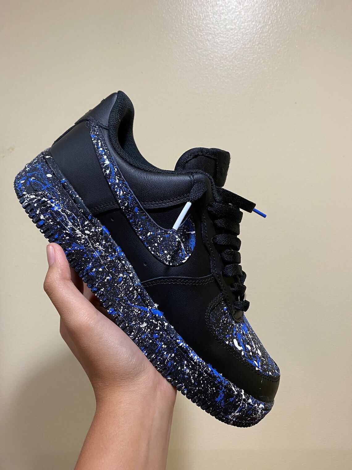 Air Force 1 Custom Triple Red White Line Splatter Shoes Mens Womens ...