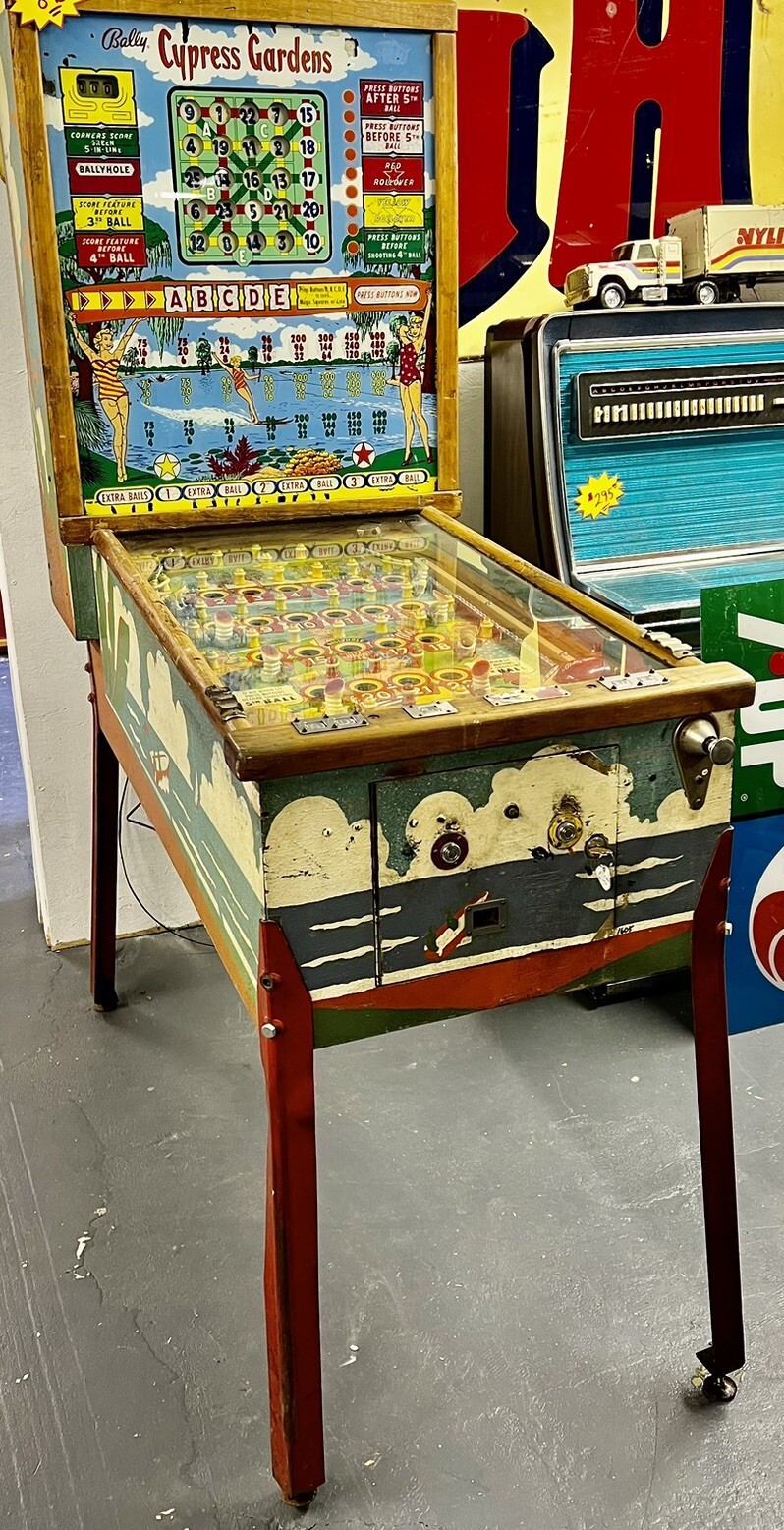 Vintage 1950's Bally Cypress Gardens .10 Pinball Bingo Game Machine ...