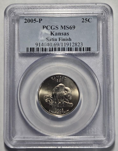2005-P KANSAS STATE QUARTER SATIN FINISH PCGS MS69 Certified Coin | eBay