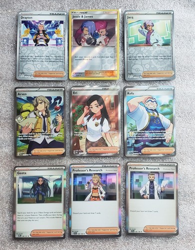 Pokémon Trainer Card Set - Drayden, Jessie & James, Arven, Geeta, Kofu ...