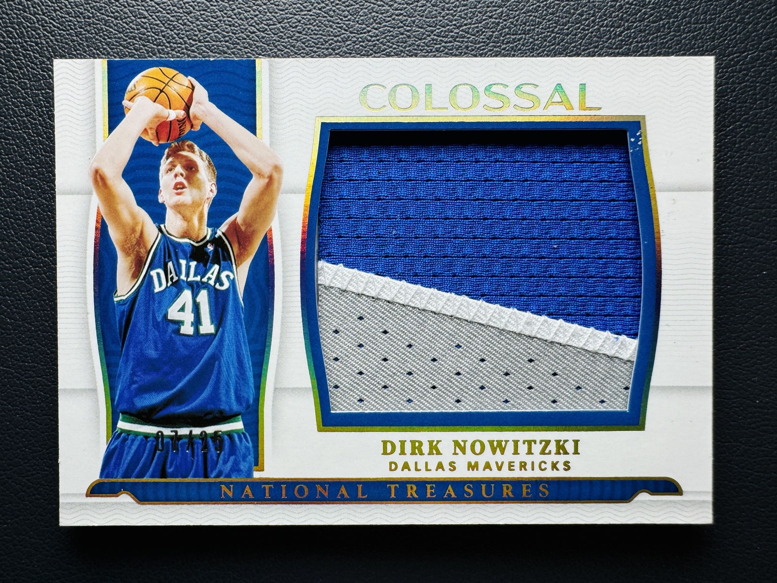 2021-22 Panini National Treasures Dirk Nowitzki Colossal Jumbo GU Patch ...