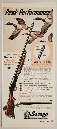 1954 Print Ad Savage Stevens 77-SC Repeating Shotguns Chicopee Falls,MA ...