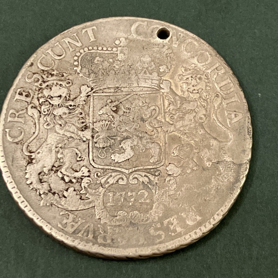 1772 Dutch Republic 1 Ducaton West Friesland KM-127.2 VF Silver Horse ...