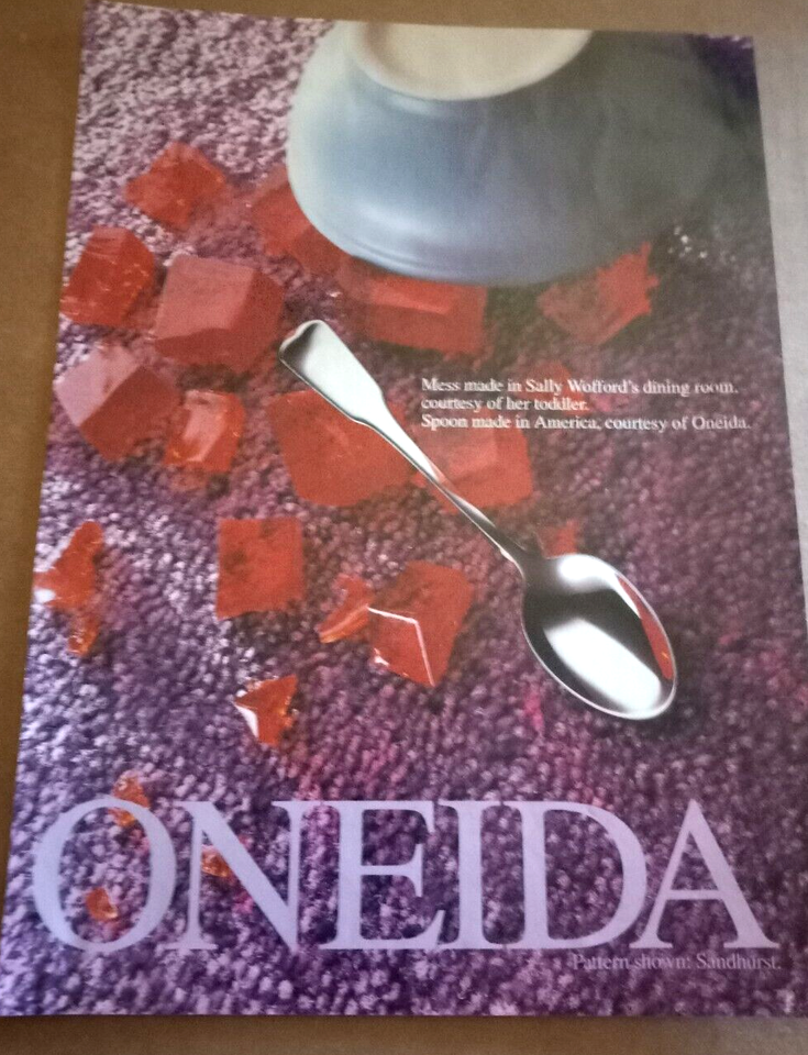1993 print ad page - Oneida SANDHURST pattern silverware Wofford ...