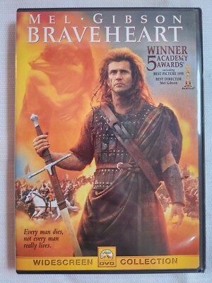 Braveheart DVD War Action Romance Widescreen Mel Gibson GOOD CONDITION ...