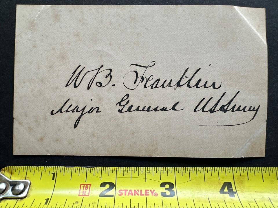 Major General WILLIAM B FRANKLIN Signed Autograph US Civil War ...