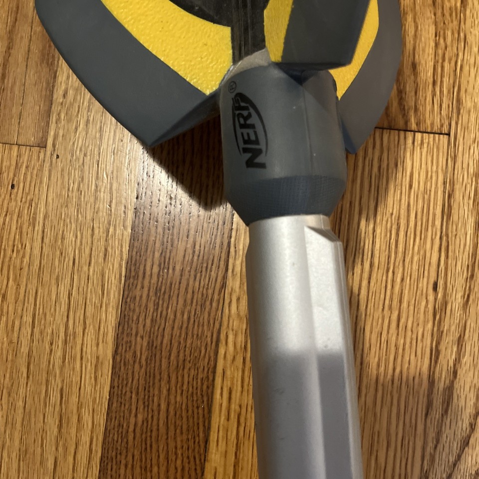 Nerf Battle Axe Weapon N-Force Master Mace 3 Blade 28" Long Hasbro Foam ...