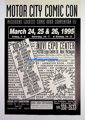 Motor City Comic Con Convention 1995 Trade Print Magazine Ad Poster ...