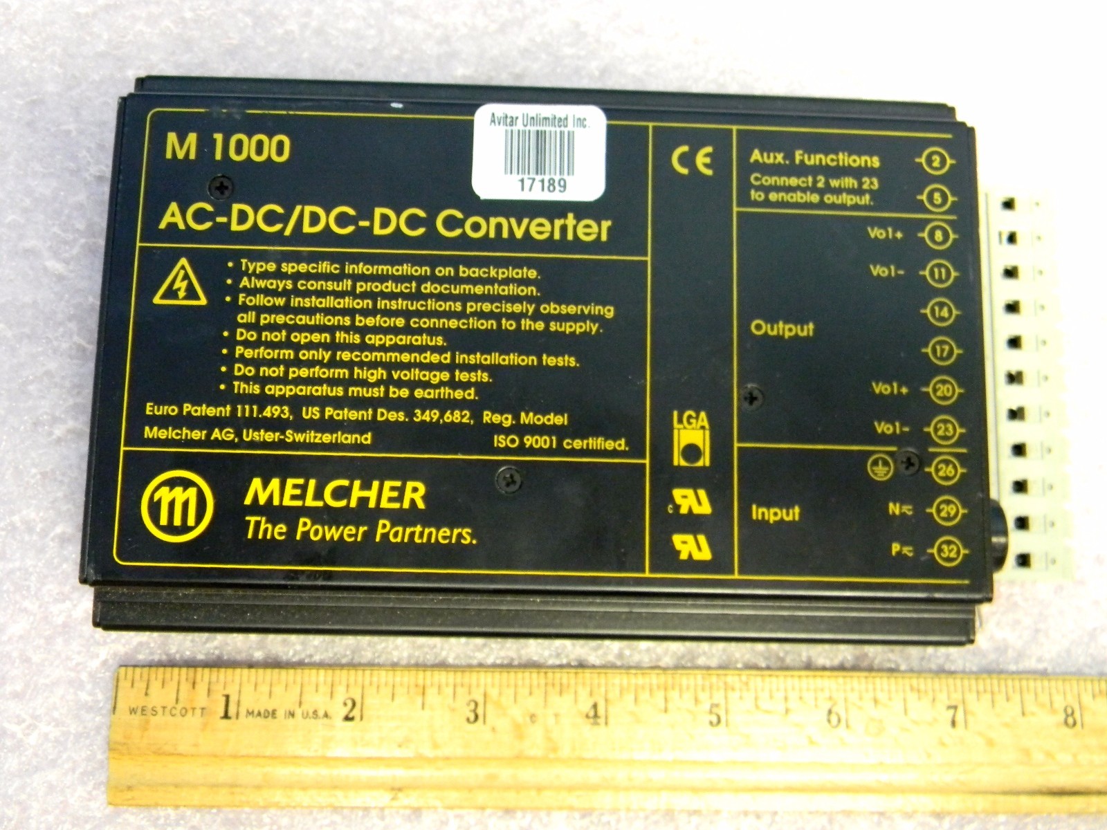 Melcher M1000 Ac-dc/dc-dc Converter With Connector for sale online | eBay