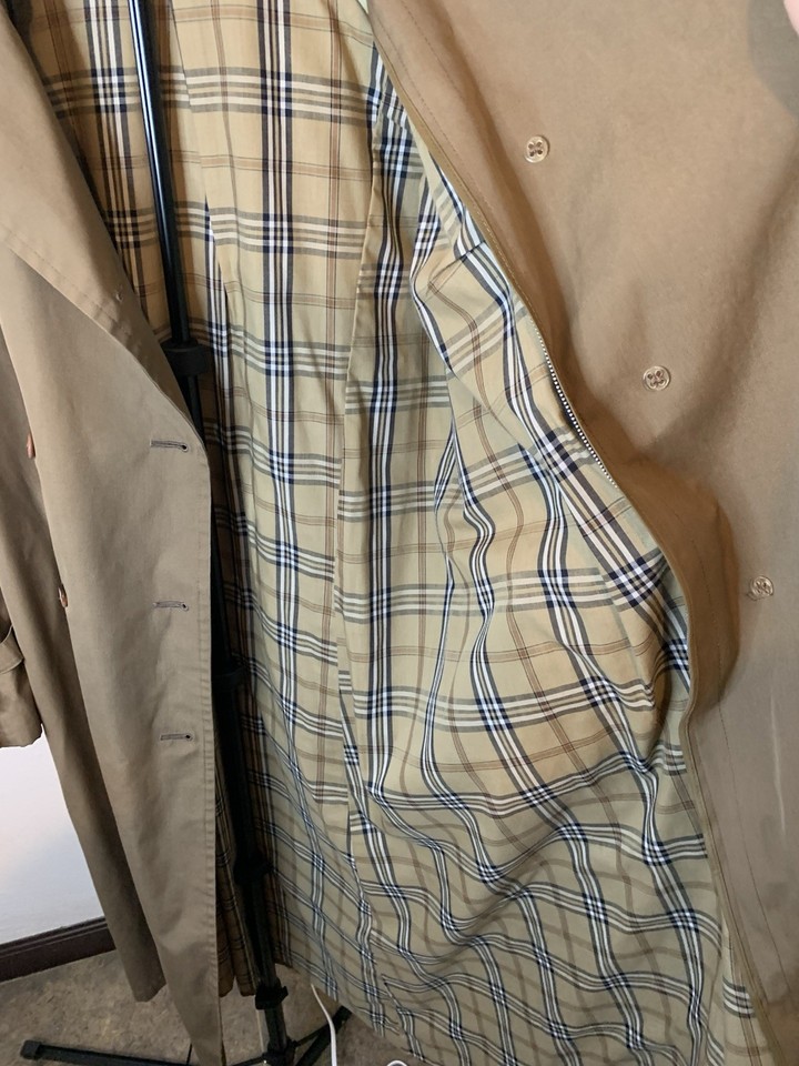 VTG London Fog Trench Coat Women’s 14 Reg Tan Khaki Plaid Lined Duster ...