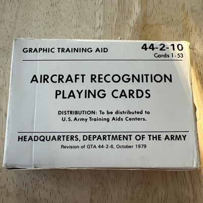Aircraft Recognition Playing Cards Army 1979 Set 44-2-10 Graphic ...