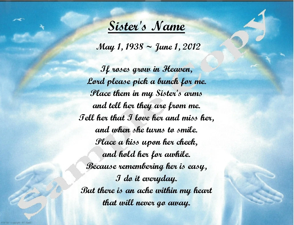 Poems For Sister In Heaven Ingrid Anne Corinne