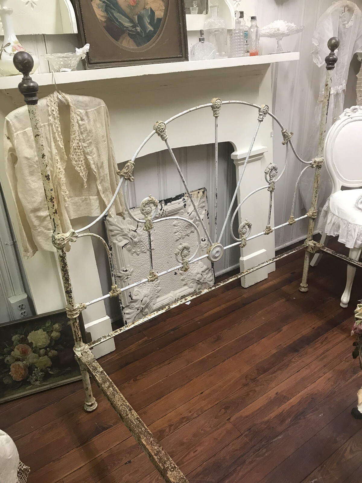 Antique Rusty Shabby Chic Full Size Iron Bed Frame | eBay