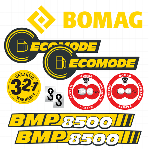 Bomag BMP8500 Trench / Compaction Roller Decal / Sticker Set | eBay