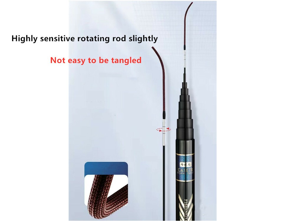 3.6M -10M Carbon Fiber Fishing Rod Telescopic Ultra-light Hard Pole ...