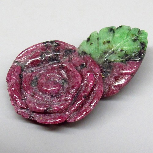 ALLURING! 28.40ct.Top Rose Carving Natural Unheated Red with Green Ruby ...