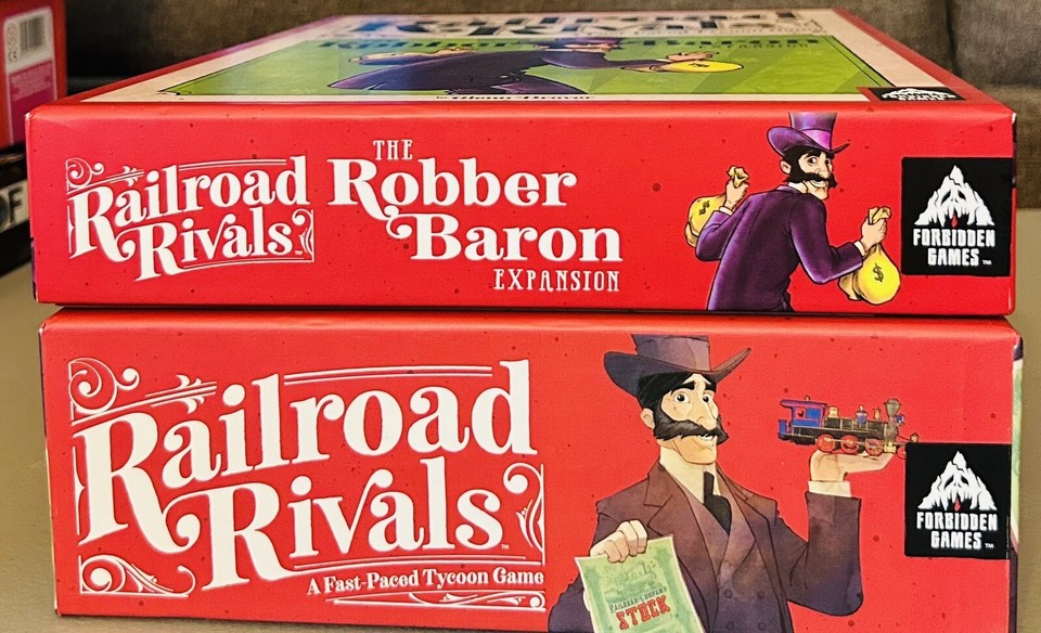RAILROAD RIVALS BOARD GAME +ROBBER BARON EXPANSION +HOTEL+WATER TOWER ...