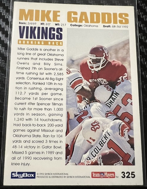 1992 Skybox Impact - #325 Mike Gaddis (RC) for sale online | eBay