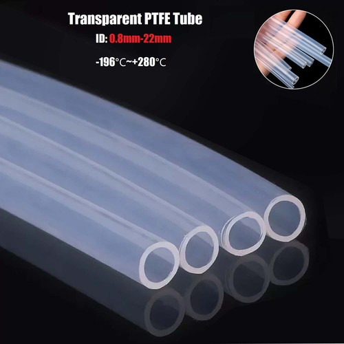 Transparent PTFE Tube Tubing Pipe ID 1mm-22mm High Temperature Heat ...