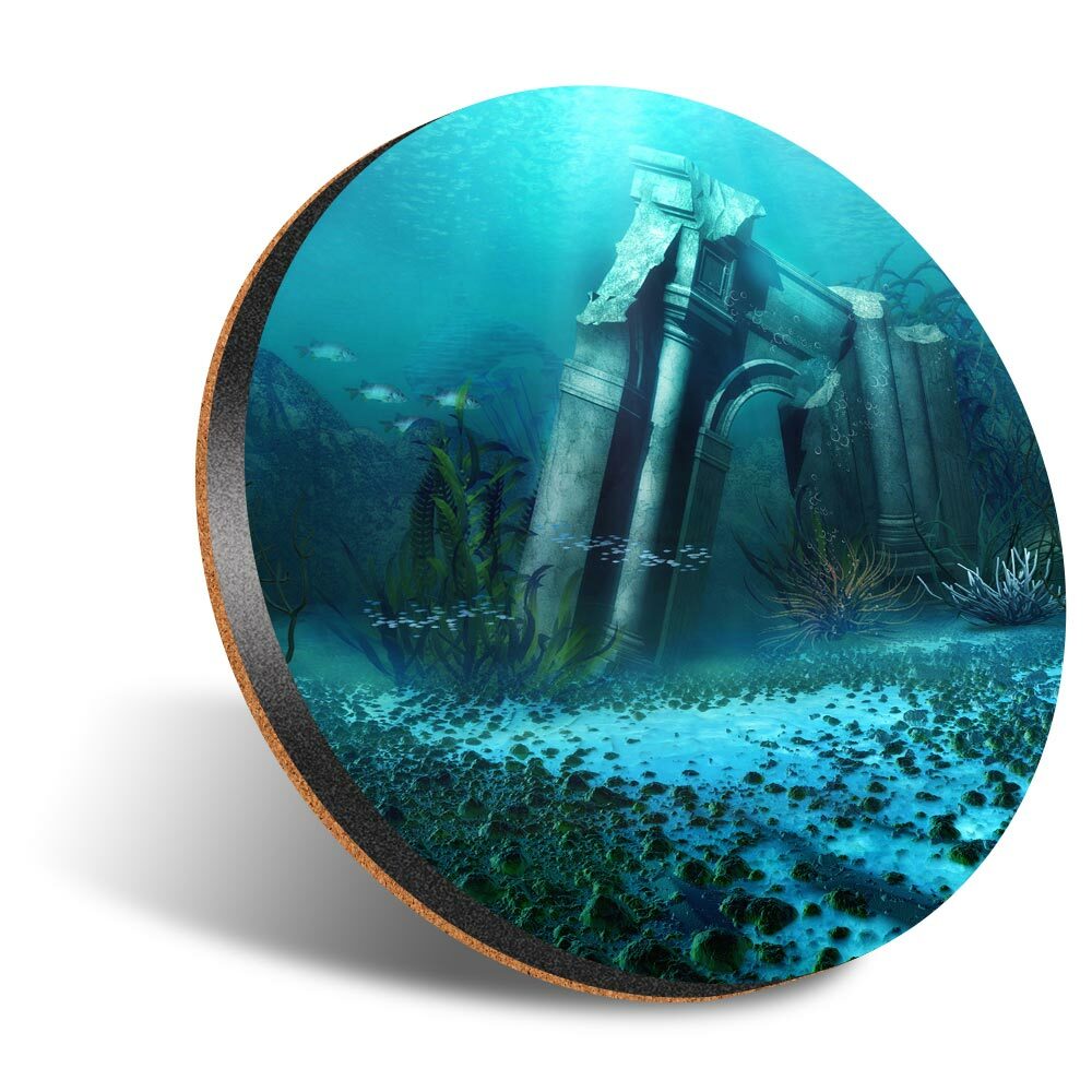 1 x Round 12cm Coaster - Underwater Ruins Atlantis Fantasy #14031 | eBay