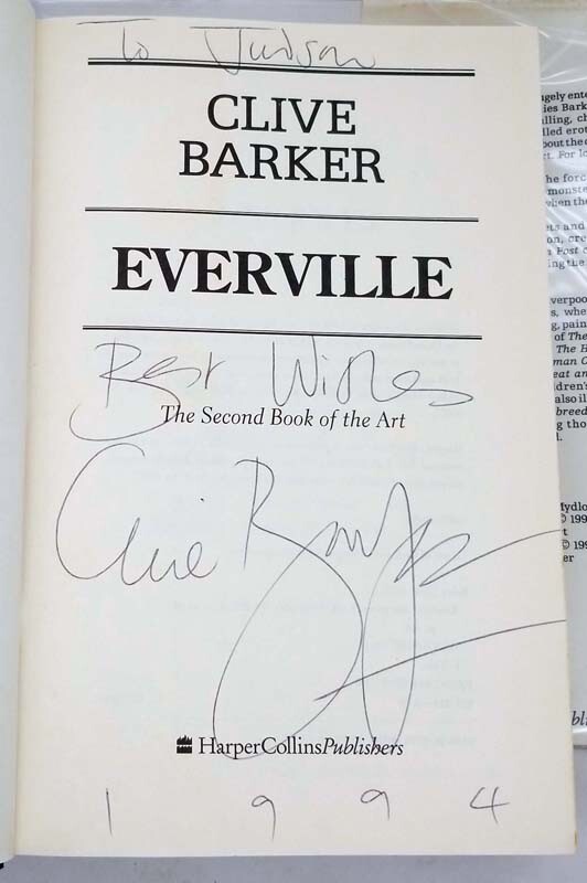 EVERVILLE - Clive Barker 1/st/1st SIGNED 1994 NF/VG | eBay