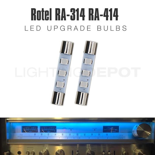 2pcs Rotel RA-314 RA-414 Stereo LED Ice Blue 8V Fuse Bulb Dial Meter ...