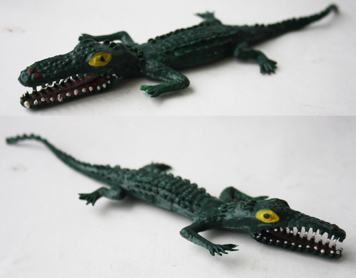 RARE VINTAGE 80'S RUBBER CROCODILE ALLIGATOR OILY JIGGLER JUNGLE ...