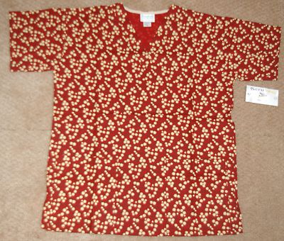 Scrubeez V Neck Scrub Top W/ Bottom Pockets Fall Flower Print Size XS ...