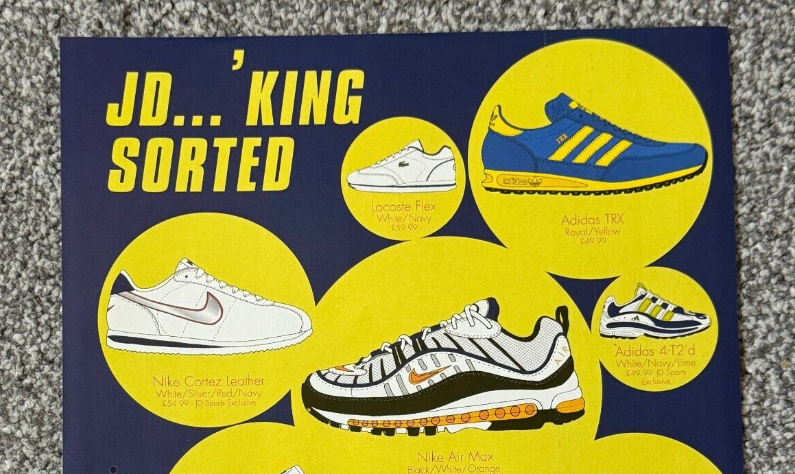Rare Vintage 1998 Magazine Advert Picture JD Sports Nike Adidas Reebok ...