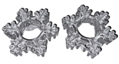 Partylite Set of 2 Clear Crystal Snowflake Tea Light Holders (P9462) | eBay