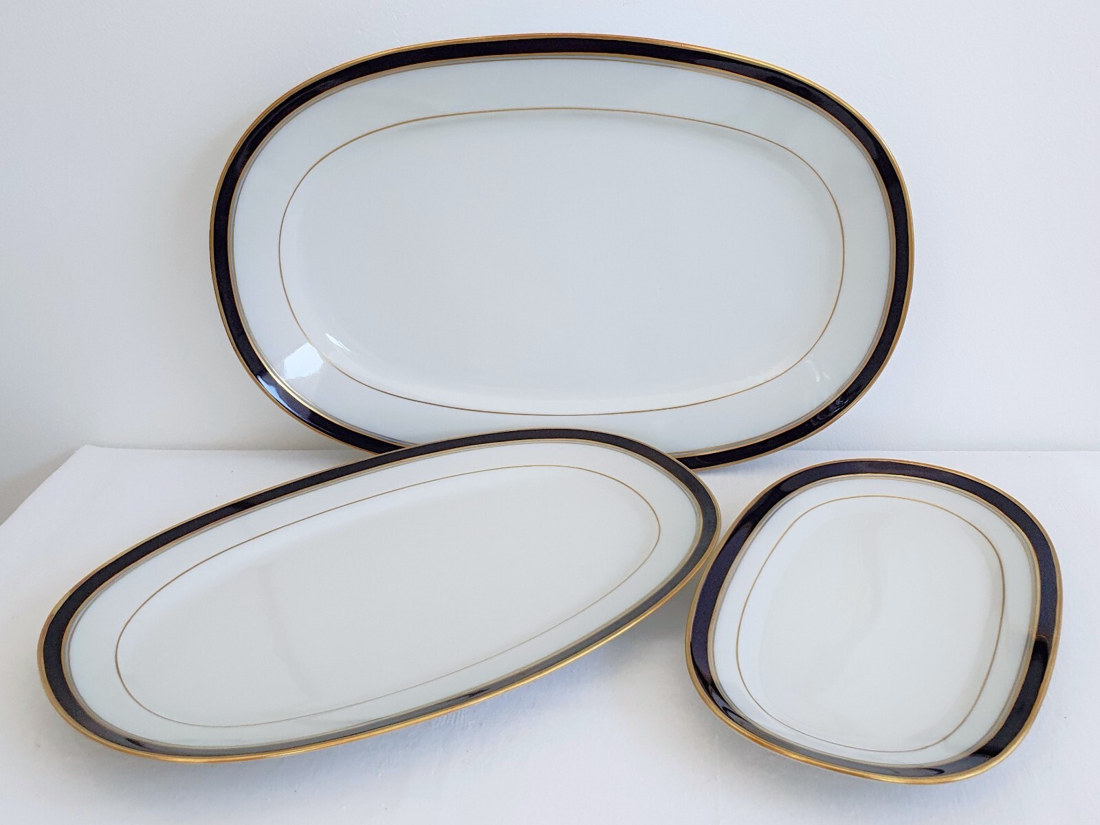 4x Sevierplatte Hutschenreuther Imperial kobalt gold Rand Teller ...