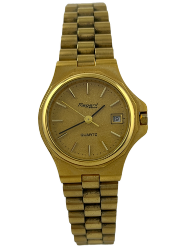 Gilded NOS Women's Wristwatch Regent Stowa Quartz with Date And Shield ...