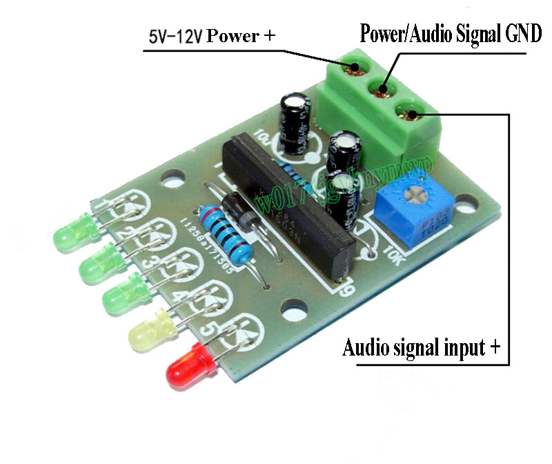 KA2284 Audio Level Indicator VU Meter 5 LED Power Level Display Board ...