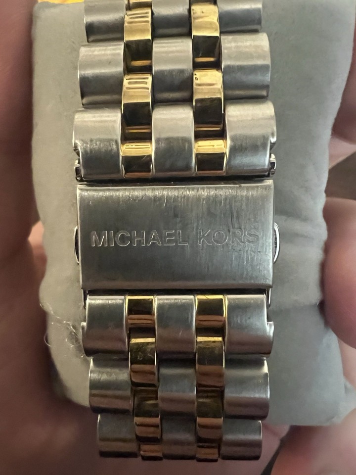 Michael Kors Men's Watch MK8238 Quartz Chronograph Silver Dial Two Tone ...