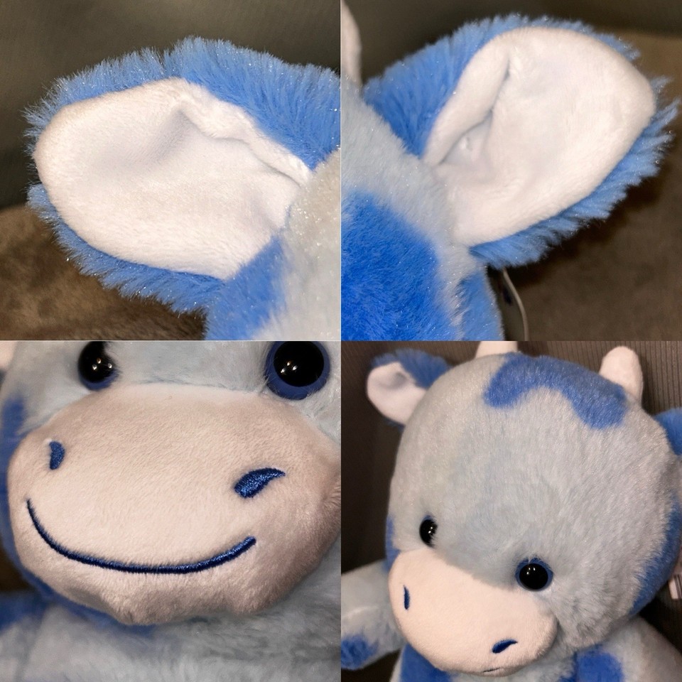 Build-A-Bear Blue Cow Plush “Blueberry” 16” Retired Stuffed Animal Toy ...