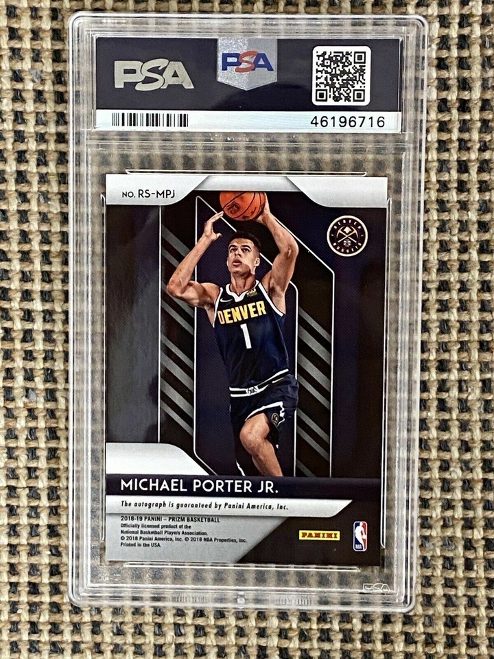 2018-19 Prizm Michael Porter Jr. Rookie Auto PSA 10 Autograph NUGGETS ...