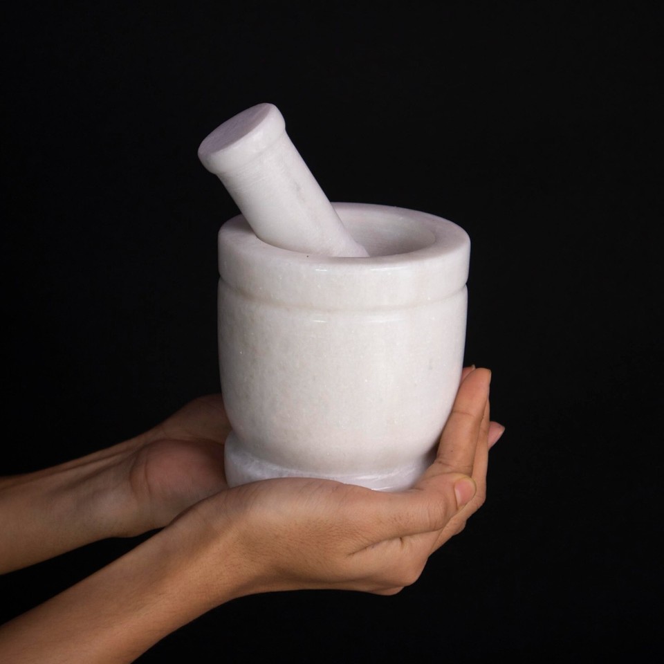 Marble Mortar and Pestle, Big size Imam Dasta, Kharal, Okhli Kitchen ...