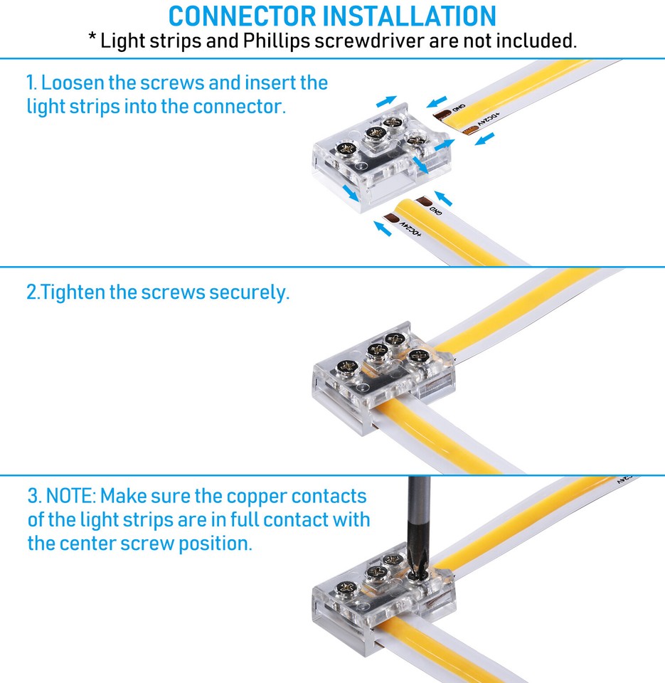 10-Pack 2 Pin 8mm LED Strip Light Connectors UL Listed | eBay